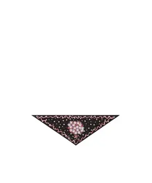 Dolce & Gabbana Floral-print Ribbon Scarf - Black
