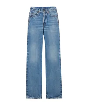 Saint Laurent V-waist Long Baggy Jeans
