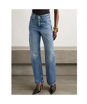 Saint Laurent V-waist Long Baggy Jeans