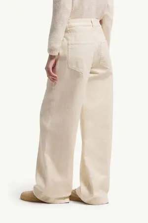 Moncler Straight-leg Cotton Canvas Trousers With Logo Detail - Light Beige
