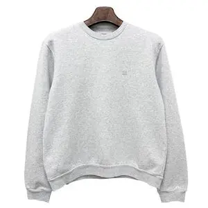 Acne Studios Fleece Crewneck Sweatshirt With Embroidered Face Logo - Grey
