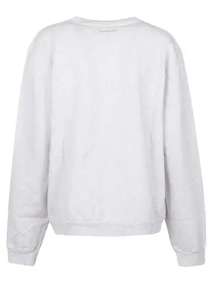 Acne Studios Fleece Crewneck Sweatshirt With Embroidered Face Logo