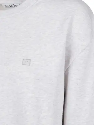 Acne Studios Fleece Crewneck Sweatshirt With Embroidered Face Logo