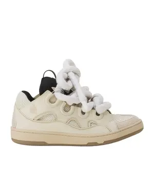 LANVIN Curb Lace-up Sneakers - Beige/black