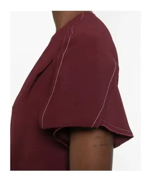 Victoria Beckham V-neck Twist Detailed Midi Dress - Red