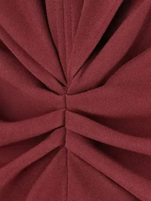 Victoria Beckham V-neck Twist Detailed Midi Dress - Red