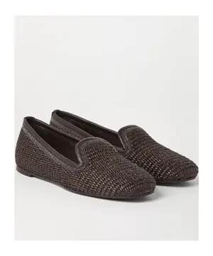 Brunello Cucinelli Interwoven Design Slippers