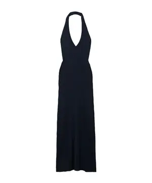 NILI LOTAN Ivenka Ribbed Backless Halter Neck Dress