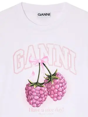 GANNI Raspberry Graphic Baby Fit T-shirt