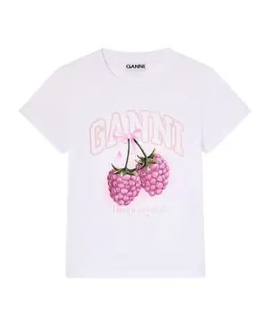GANNI Raspberry Print Baby Fit T-shirt