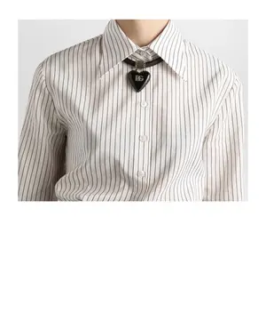 Dolce & Gabbana Pinstriped Shirt With Classic Collar - White