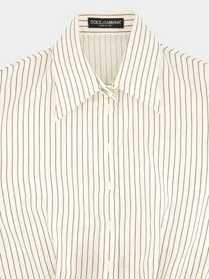 Dolce & Gabbana Pinstriped Shirt With Classic Collar - White