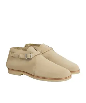 LEMAIRE Suede Buckle-strap Slip-on Slipper - Kraft Beige