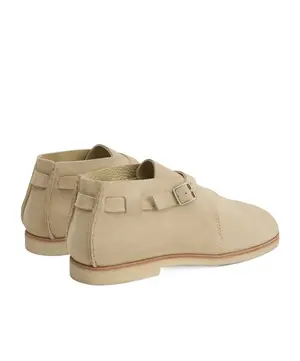 LEMAIRE Suede Buckle-strap Slip-on Slipper - Kraft Beige