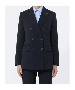 Max Mara Double-breasted Blazer With Notched Lapel - Ultramarine Blue