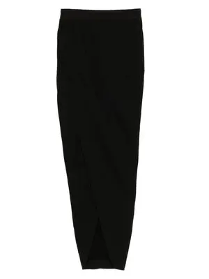 Rick Owens Drawstring Skirt With Slit Design - Black