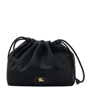 Burberry Logo Plaque Drawstring Pouch