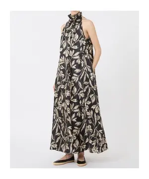 Max Mara Sleeveless Printed Maxi Dress - Black