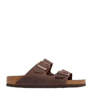 BIRKENSTOCK Arizona Waxy Leather Sandals - Brown