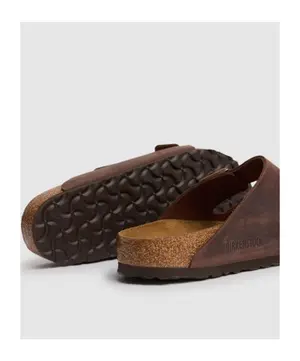 BIRKENSTOCK Arizona Waxy Leather Sandals - Brown