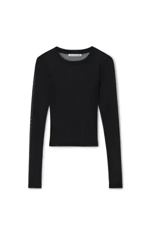 Alexander Wang Mesh Long-sleeved T-shirt - Black