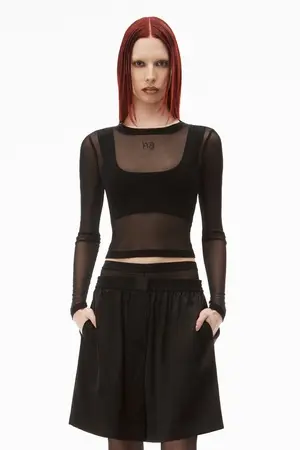 Alexander Wang Mesh Long-sleeved T-shirt