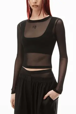 Alexander Wang Mesh Long-sleeved T-shirt