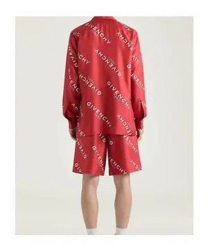 Givenchy Logo Shadow Printed Bermuda Shorts - Red
