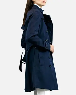 Burberry Double-breasted Trench Coat - Blue