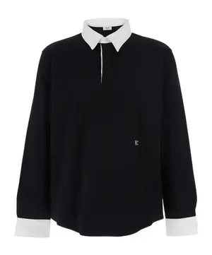 Celine Polo Shirt In Ribbed Cotton Jersey - No