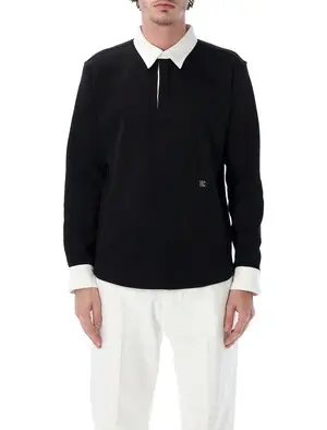 Celine Polo Shirt In Ribbed Cotton Jersey