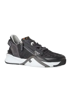 Fendi Ff Jacquard Running Sneakers - Black
