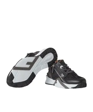 Fendi Ff Jacquard Running Sneakers - Black