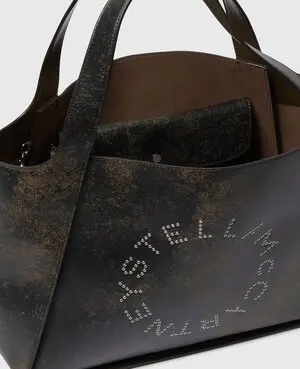 Stella McCartney Aged Effect Tote Bag - Black
