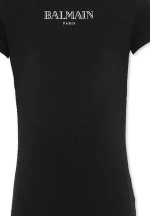 Balmain Short Sleeve Ruffled Dress