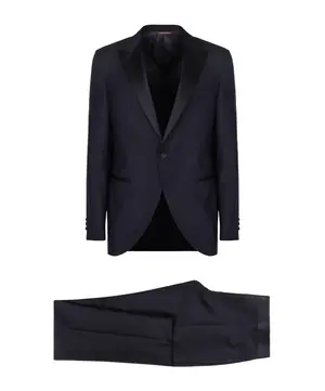 Canali Satin Lapel Two-piece Suit - Blue