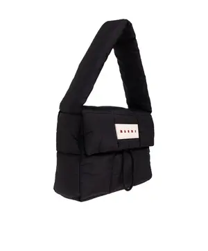 Marni Quilted Logo Patch Shoulder Bag