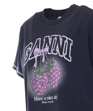 GANNI Raspberry Graphic T-shirt - Illusion