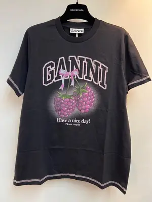 GANNI Raspberry Graphic T-shirt - Illusion