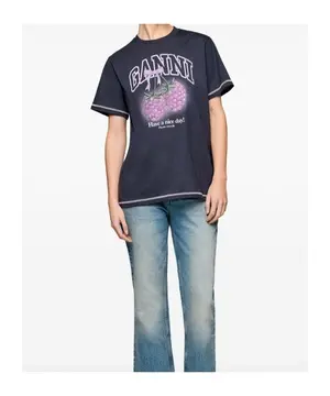 GANNI Raspberry Print T-shirt