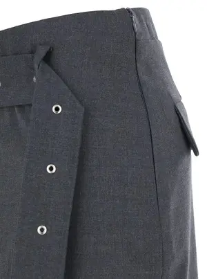 LOW CLASSIC Belted Midi Skirt - No