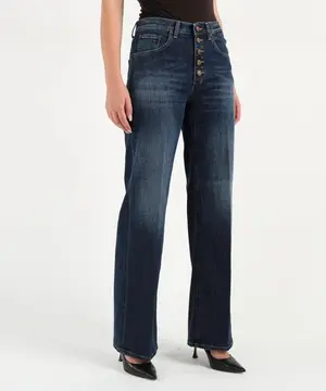 DONDUP Jacklyn Wide-leg Jeans - Black