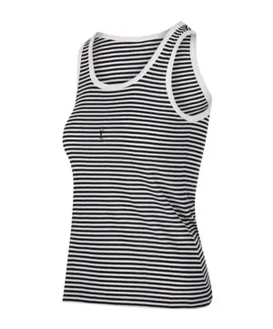 Saint Laurent Cassandre Striped Tank Top - White