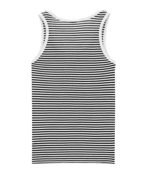 Saint Laurent Cassandre Striped Tank Top - White