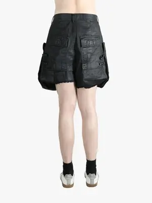 Rick Owens Frayed-hem Cargo Shorts - Black