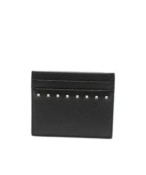 Valentino Garavani Rockstud Logo Debossed Cardholder - Black