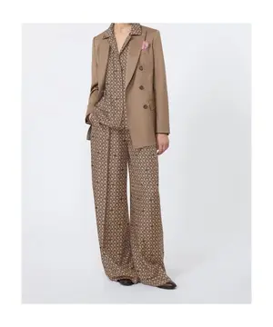 Max Mara Tailored Double Breasted Long Sleeve Blazer - Hazelnut Color