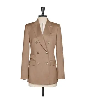 Max Mara Tailored Double Breasted Long Sleeve Blazer - Hazelnut