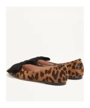 Valentino Garavani Leopard Print Bow Slip-on Ballet Flats - Brown