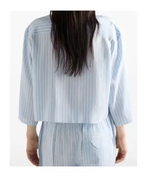 Prada Striped Lapel Collar Shirt